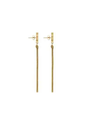 Saint Laurent Metal Cassandre Tassel Drop Earrings - Gold