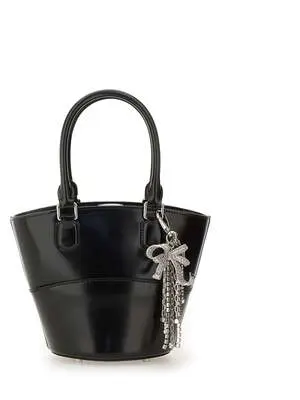 SELF-PORTRAIT Leather Tote Bag With Charm