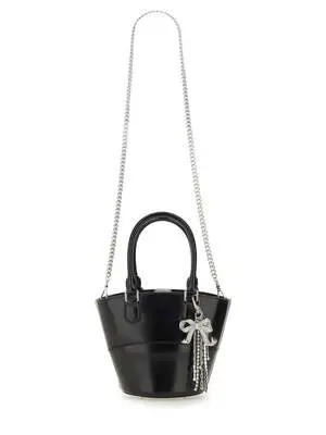 SELF-PORTRAIT Leather Tote Bag With Charm