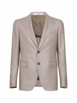 Tagliatore Dove Grey Wool And Silk And Linen Blend Vesuvio Single-breasted Blazer - Multicolor