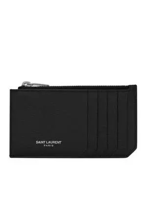Saint Laurent Fragments Card Holder With Zip - Multicolor