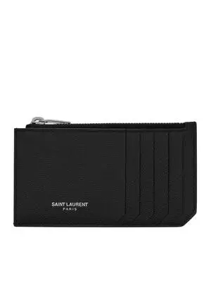 Saint Laurent Fragments Card Holder With Zip - Multicolor