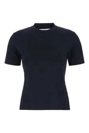 Max Mara Ribbed T-shirt With Embossed Logo - Multicolor