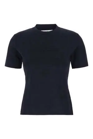 Max Mara Ribbed T-shirt With Embossed Logo - Multicolor