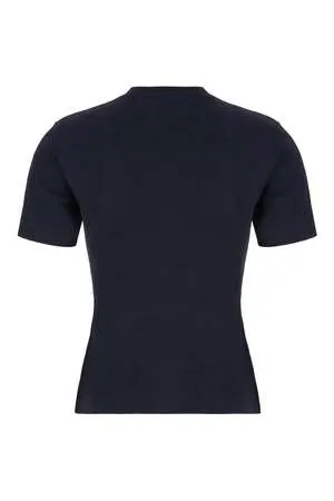 Max Mara Ribbed T-shirt With Embossed Logo - Multicolor