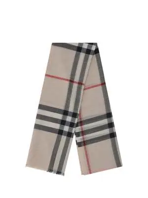 Burberry Silk And Wool Scarf - Brown