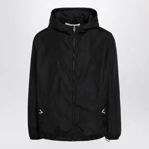 Valentino Garavani Hooded Windbreaker With Vlogo Detail - Black