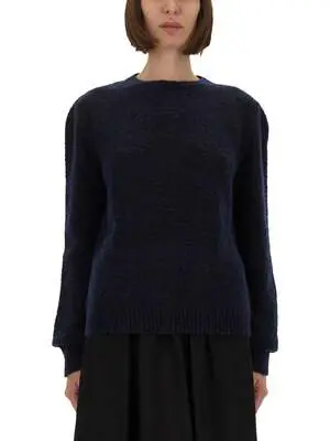 MAISON MARGIELA Virgin Wool Blend Crewneck Sweater - Blue