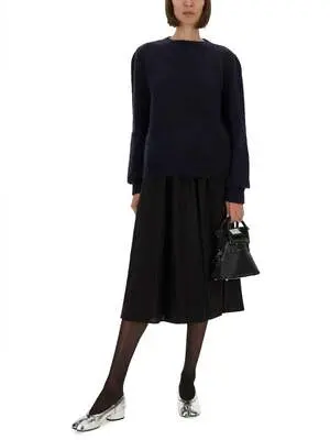 MAISON MARGIELA Virgin Wool Blend Crewneck Sweater - Blue