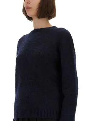 MAISON MARGIELA Virgin Wool Blend Crewneck Sweater - Blue