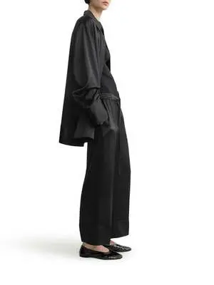 TOTEME Wide-leg Satin Drawstring Trousers