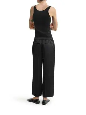 TOTEME Wide-leg Satin Drawstring Trousers