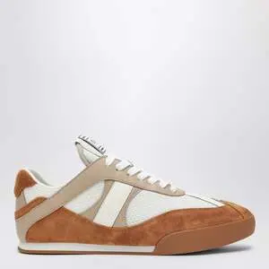 Chloé Kick & White Sneakers In Mesh And Leather - Brown
