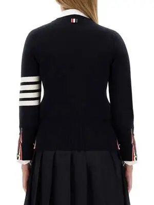 Thom Browne Milano Stitch Jersey With 4 Bars - Blue