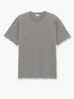 Saint Laurent Recycled Material T-shirt With Cassandre Embroidery - Multicolor