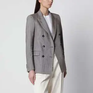 Tagliatore Double-breasted Linen-blend Jacket - Brown