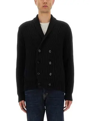 TOM FORD Double-breasted Shawl Collar Cardigan - Black