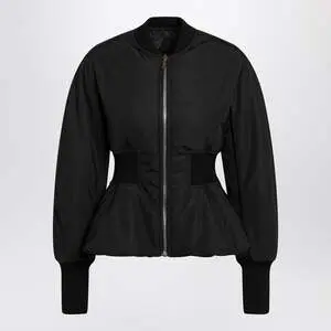 Alaïa Peplum Bomber Jacket In Wool Blend