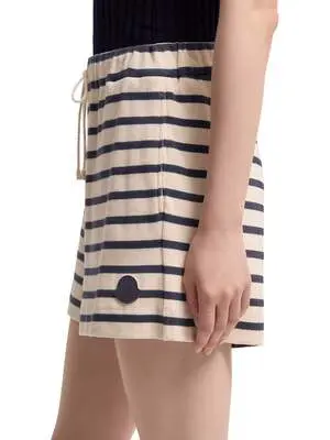 Moncler Striped Cotton Drawstring Shorts - Multicolor