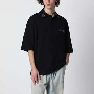 Amiri Oversize Cotton Polo Shirt - Black