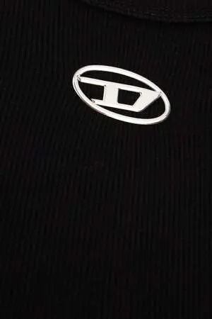 DIESEL® Ribbed T-shirt With Logo Detail