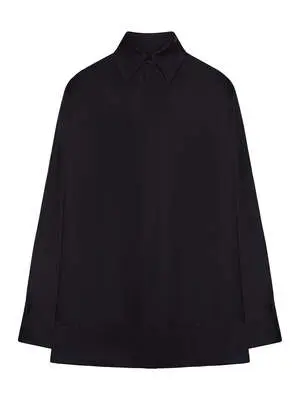 TOTEME Fluid Tuxedo Shirt In Viscose - Black