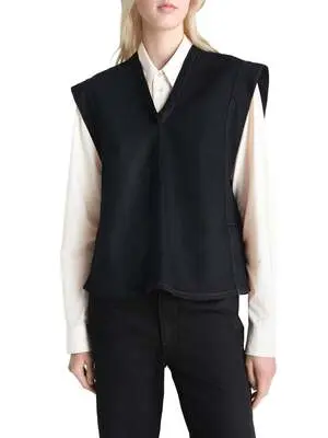 LEMAIRE Belted Cropped Denim Top - Black