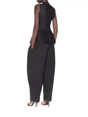 Alaïa Asymmetrical Top With Godet And Ruffle Detail - Black