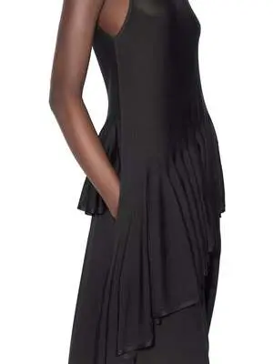 Alaïa Asymmetrical Top With Godet And Ruffle Detail - Black