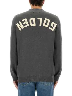 GOLDEN GOOSE Logo Lapel Cardigan - Gray