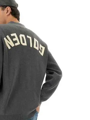GOLDEN GOOSE Logo Lapel Cardigan - Gray