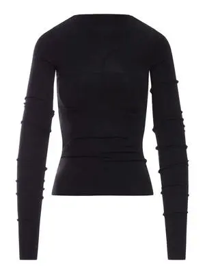 Rick Owens RICK OWENS Fitted Temple Top With V-Neck Back Black