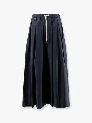 Max Mara Flared Cotton Skirt With Drawstring Waist - Multicolor