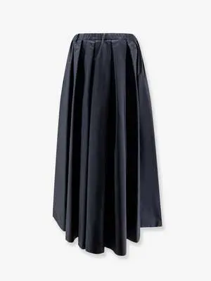 Max Mara Flared Cotton Skirt With Drawstring Waist - Multicolor