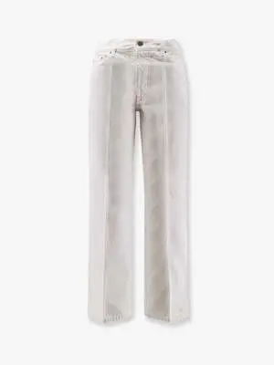 TOTEME TOTEME White Denim Flared Trousers Multicolor