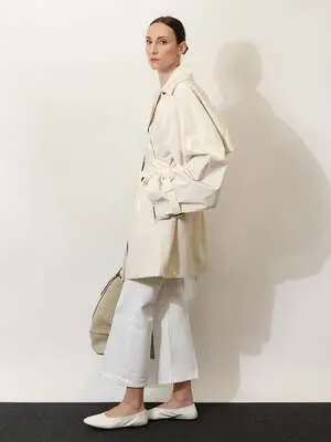 TOTEME White Denim Flared Trousers - Multicolor