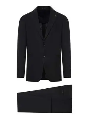 Tagliatore Vesuvio Single-breasted Linen Suit - Black