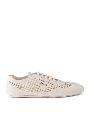 Prada Crochet Knit Sneakers - Cream