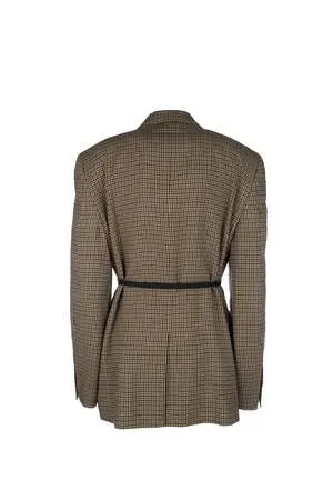 Balenciaga Checked Blazer With Drawstring