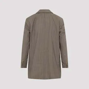 Max Mara Acciaio Pinstripe Virgin Wool Blazer - Multicolor