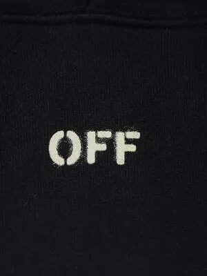 Off-White Cotton Logo Hoodie - Black