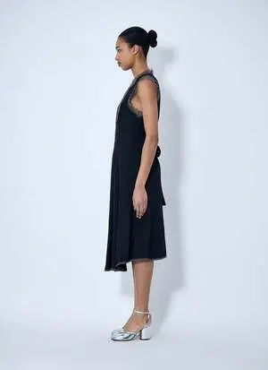 MAISON MARGIELA Lace Trim Midi Dress