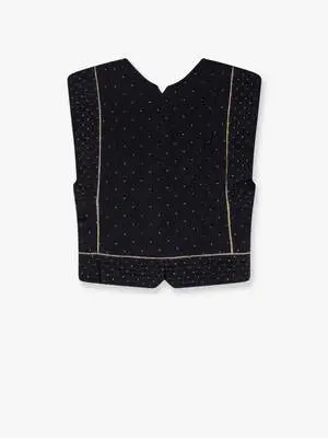 Isabel Marant Étoile Padded Quilted Vest With Lurex Trim