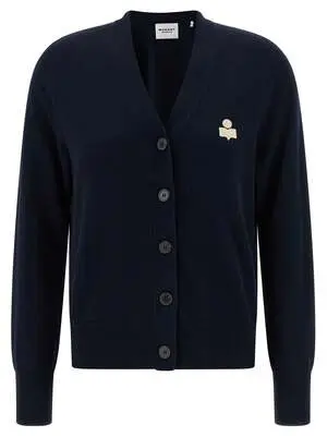 Isabel Marant Étoile Karina' Mélange Cotton And Wool Blend Cardigan - Blue