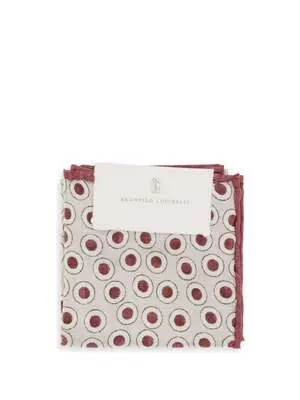 Brunello Cucinelli Silk Pocket Square - Red