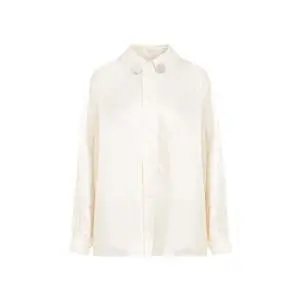 JIL SANDER Viscose Blend Satin Shirt With Branded Button Detail