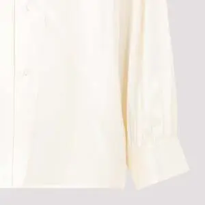 JIL SANDER Viscose Blend Satin Shirt With Branded Button Detail