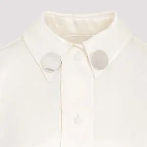 JIL SANDER Viscose Blend Satin Shirt With Branded Button Detail