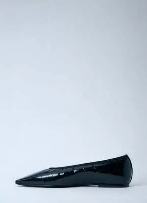 TOTEME Croc-embossed Leather Ballerina Flats