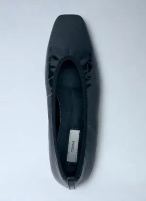 TOTEME Croc-embossed Leather Ballerina Flats
